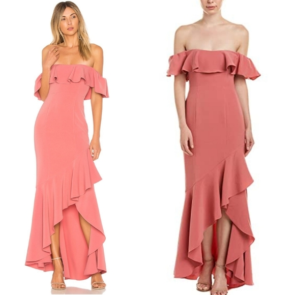 Likely | Dresses | Likely Cabrera Gown In Mauvewood Ruffle Asymmetrical ...